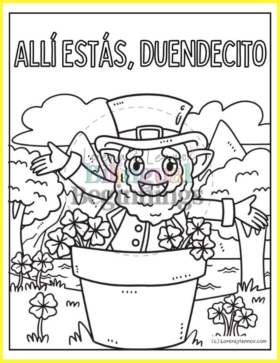 13 St. Patrick’s Day Coloring Pages in Spanish - Etsy
