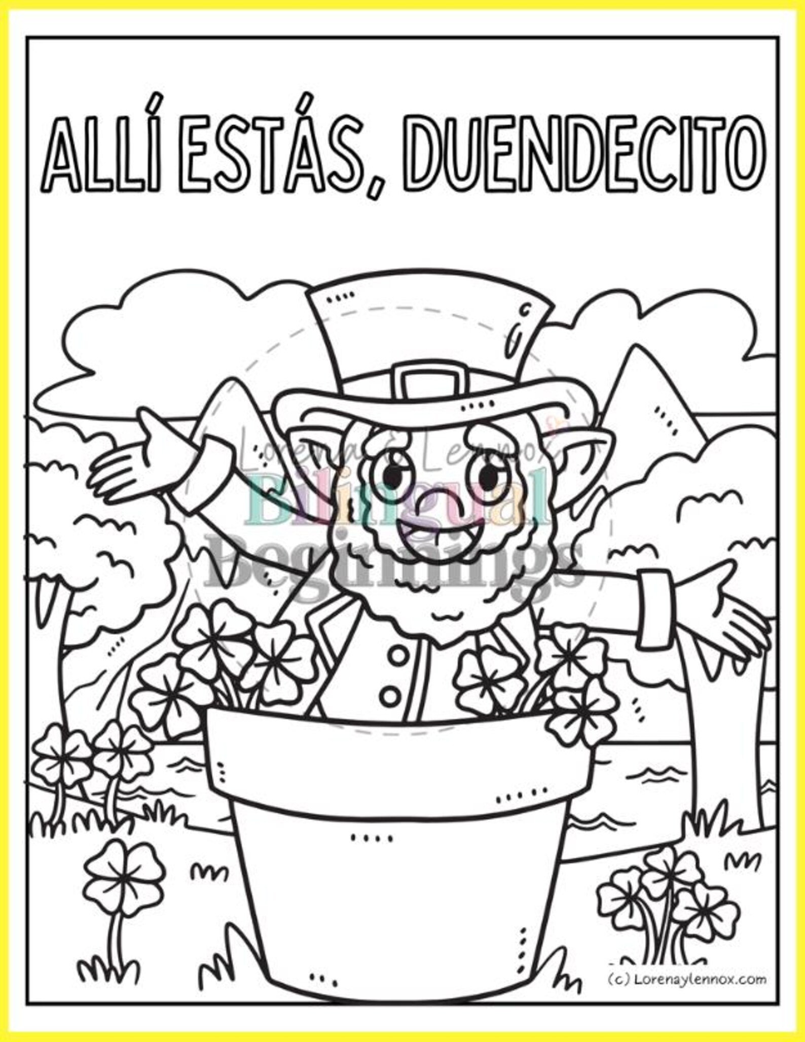 13 St. Patrick’s Day Coloring Pages in Spanish - Etsy