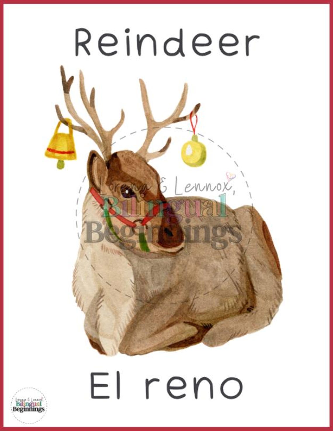 32 Bilingual Christmas Flashcards in Spanish - Etsy