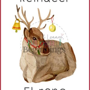 32 Bilingual Christmas Flashcards in Spanish - Etsy