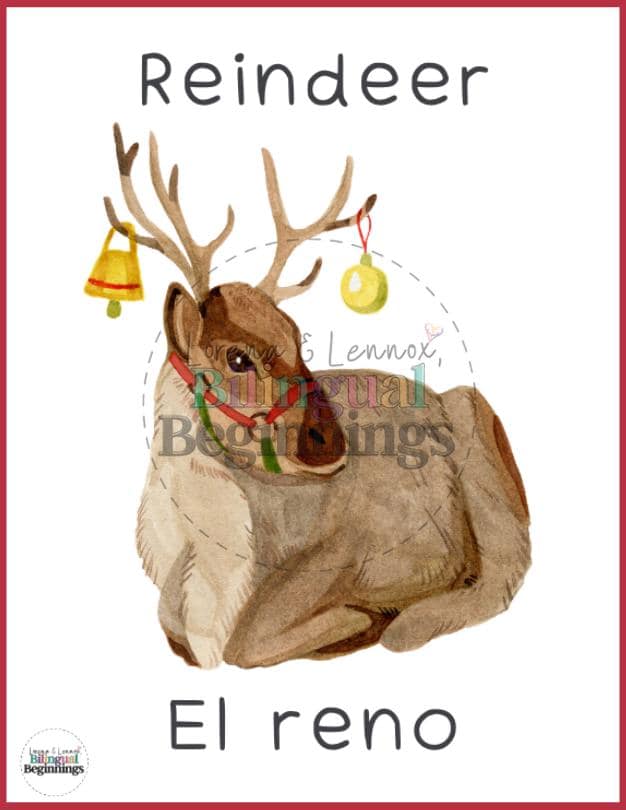 32 Bilingual Christmas Flashcards in Spanish - Etsy