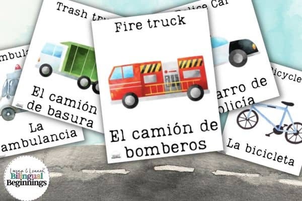 23 Transportation Vehicles Vocabulary Flashcards in Spanish - Etsy