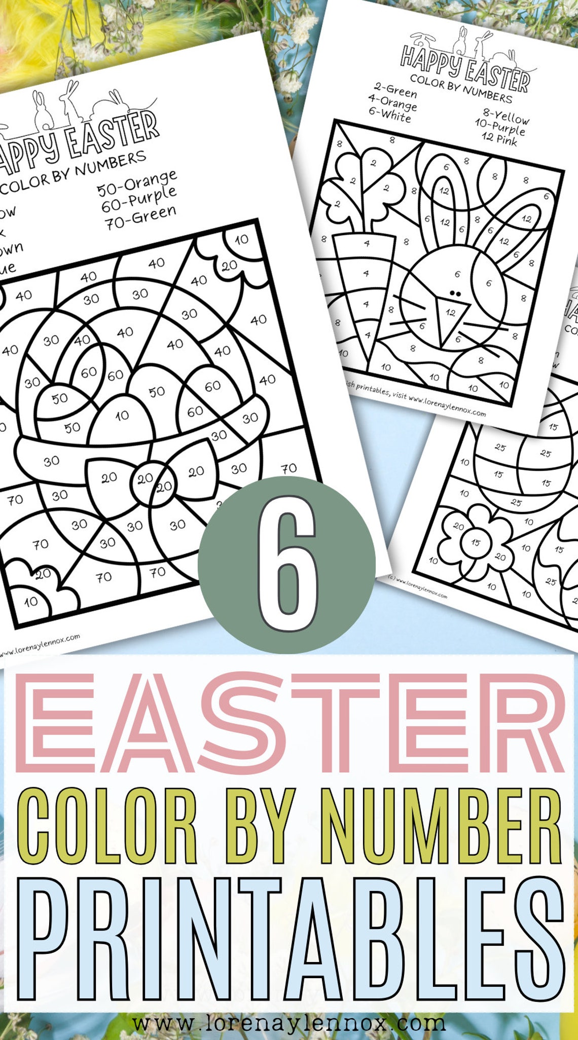 Easter Color by Number Printables (ENGLISH) - Etsy