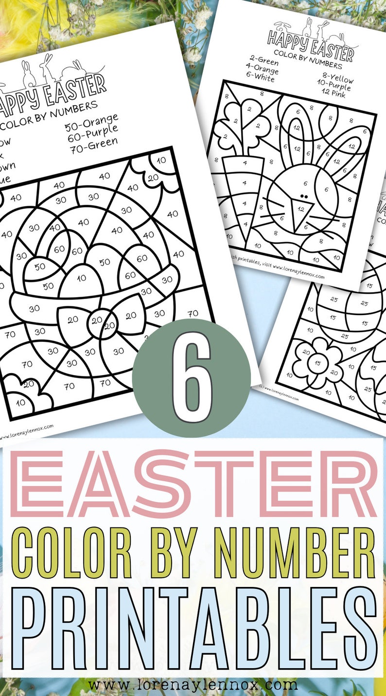 Easter Color by Number Printables (ENGLISH) - Etsy