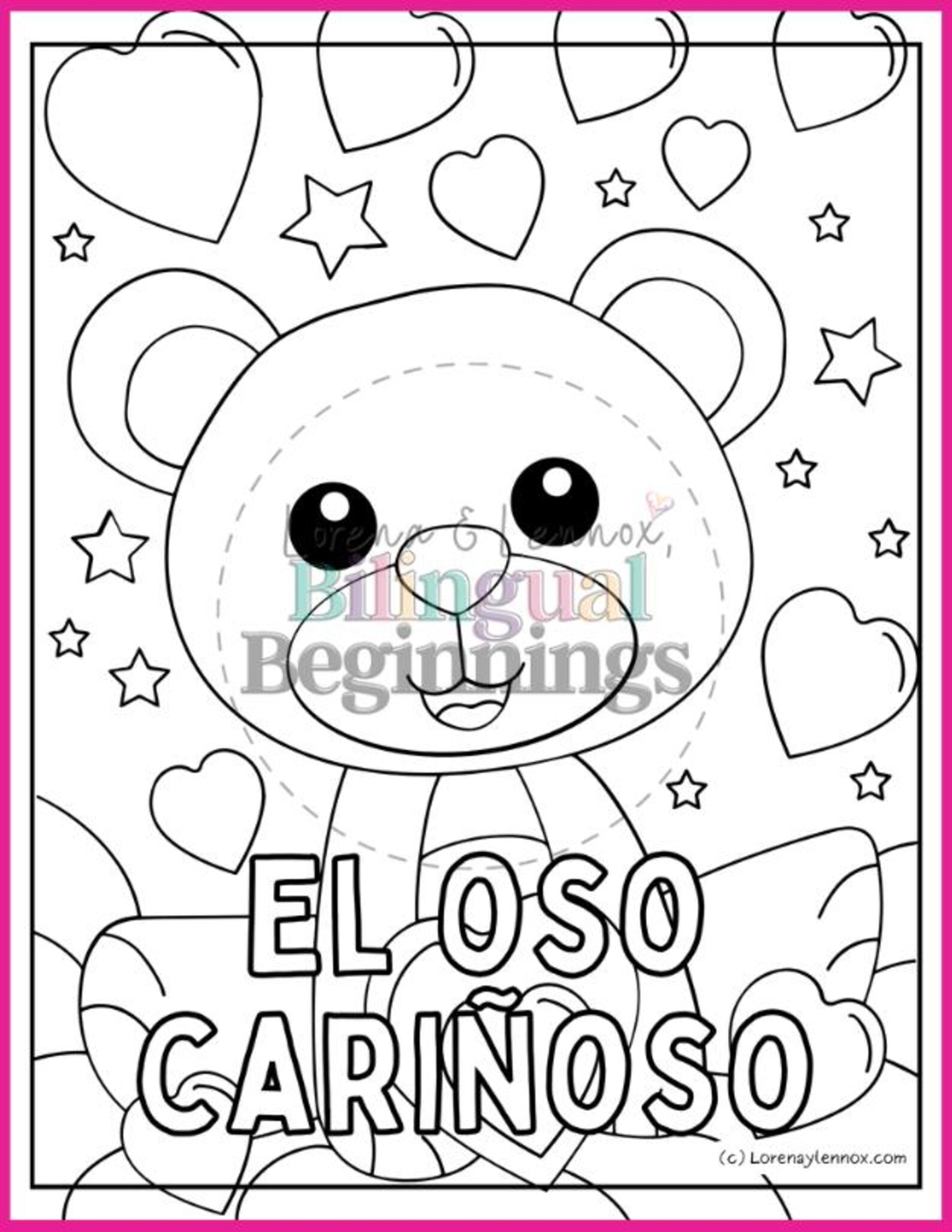 Valentine's Day Coloring Pages in Spanish - Etsy
