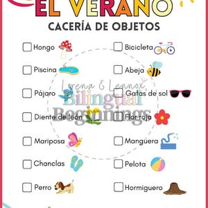 Summer Scavenger Hunt Printable in Spanish and English - Etsy