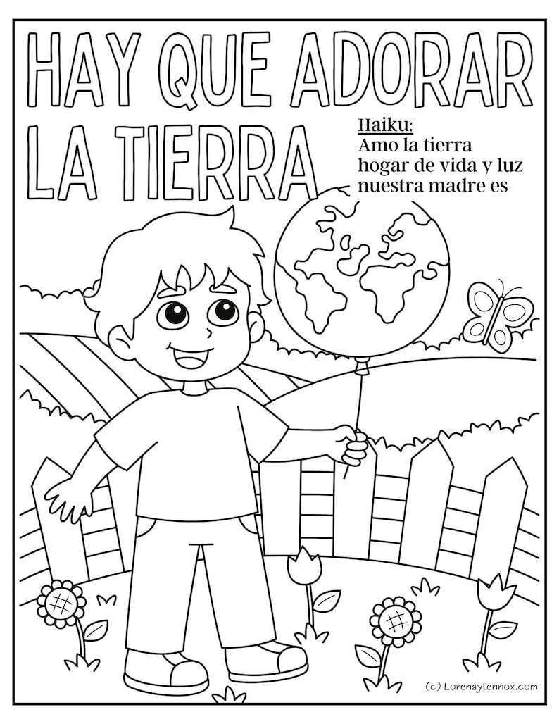 10 Earth Day Coloring Pages in Spanish - Etsy