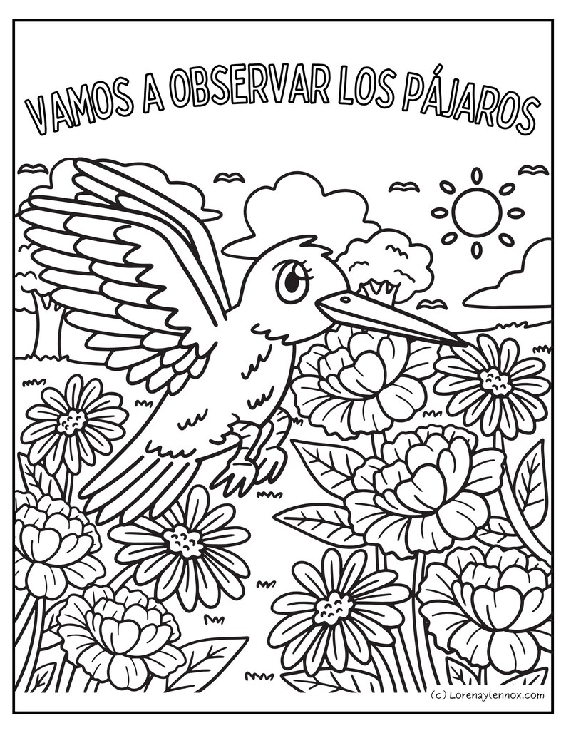 11 Spring Coloring Pages in Spanish - Etsy