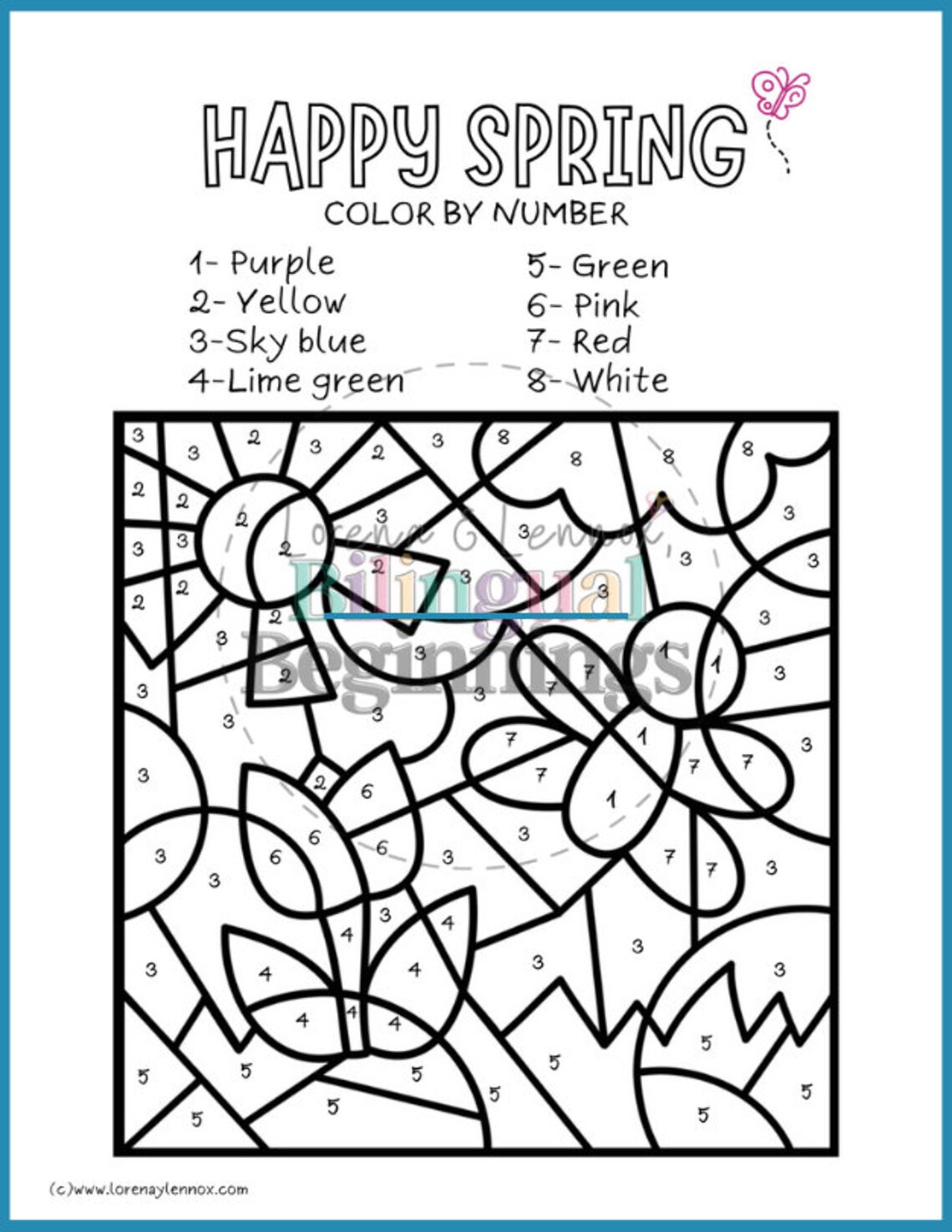 Spring Color by Number Printables - Fun for All Ages! - Etsy