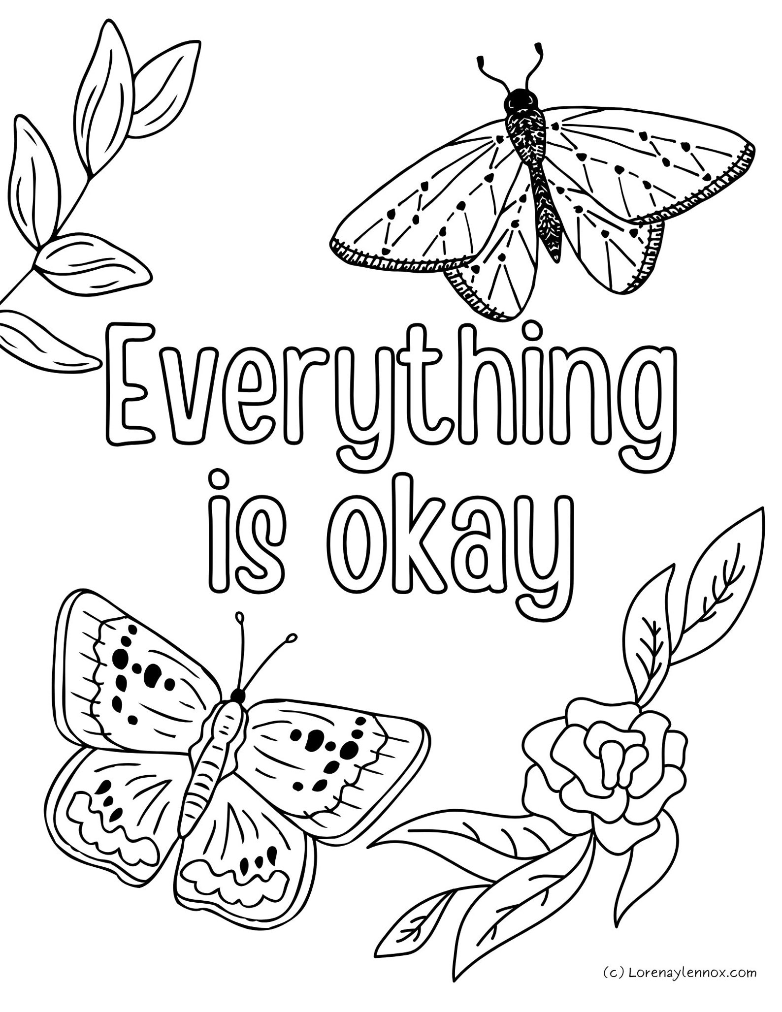 Empowerment Coloring Pages - Set of 9 Positive Affirmations for Mindful ...