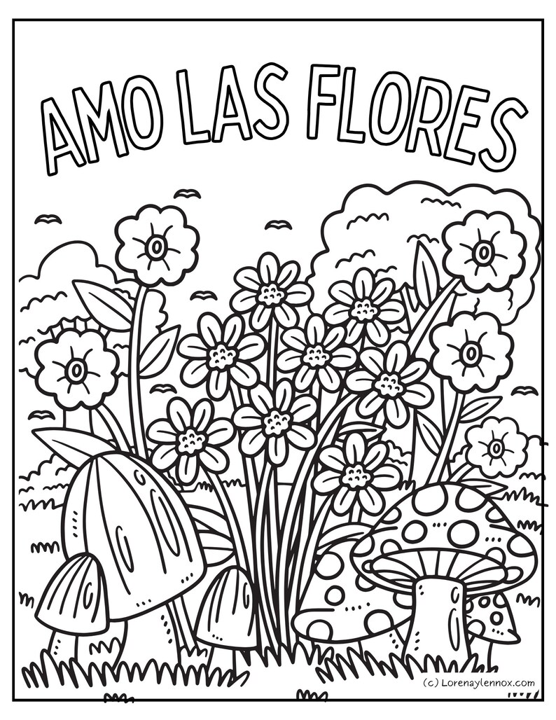 11 Spring Coloring Pages in Spanish - Etsy