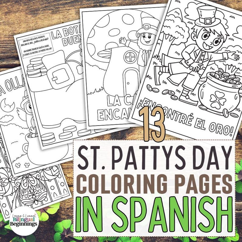 13 St. Patrick’s Day Coloring Pages in Spanish - Etsy