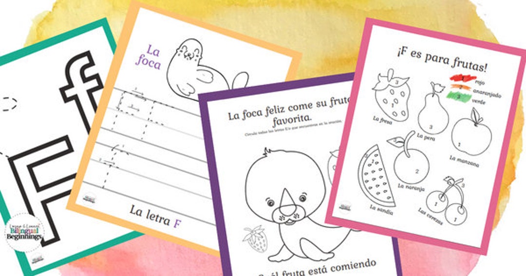 Letter F Printable Activities in Spanish for Kids - Etsy