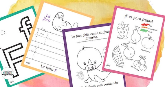 Letter F Printable Activities in Spanish for Kids - Etsy