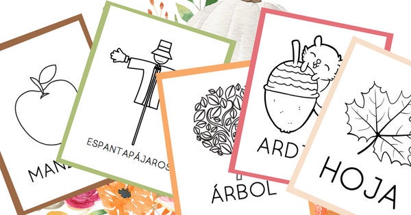 Fall Coloring Pages in Spanish for Kids - Etsy