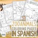 11 Zoo Animals Coloring Pages in Spanish - Etsy