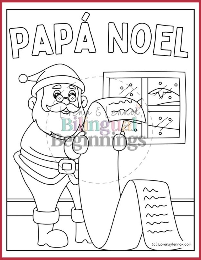 12 Christmas Coloring Pages in Spanish - Etsy