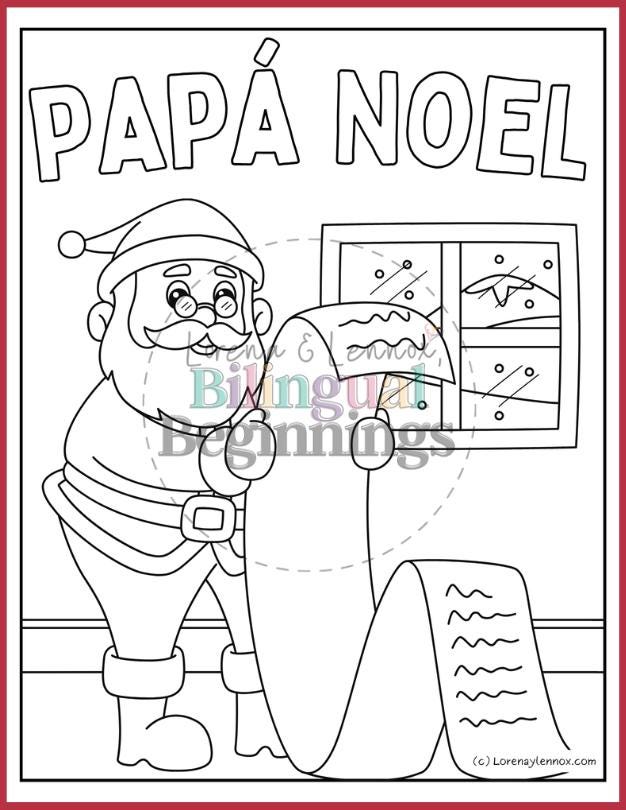 12 Christmas Coloring Pages in Spanish - Etsy