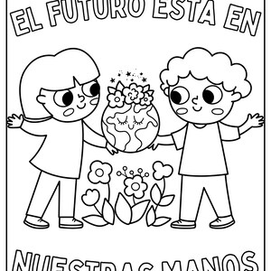 10 Earth Day Coloring Pages in Spanish - Etsy