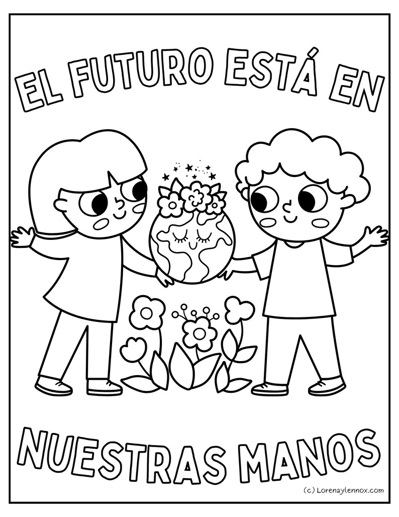 10 Earth Day Coloring Pages in Spanish - Etsy