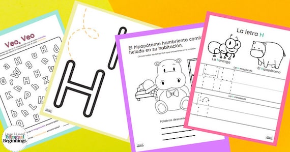 Letter H Printable Activities in Spanish for Children - Etsy
