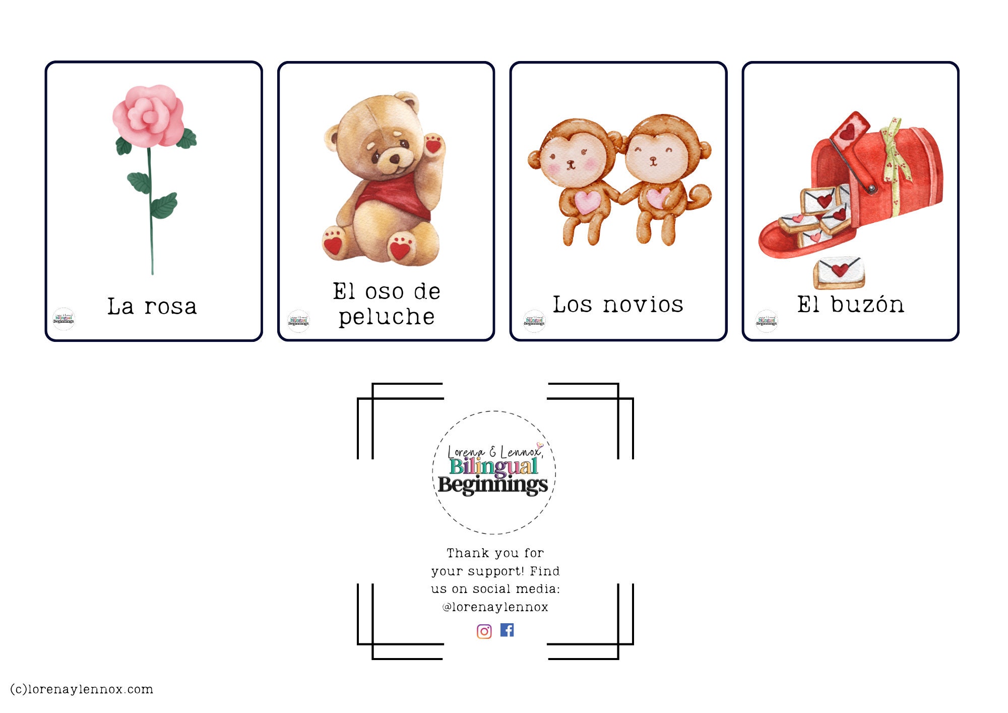 20 Valentine's Day Flashcards in Spanish! - Etsy