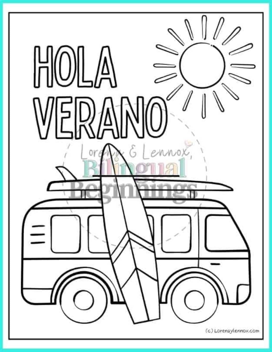 Summer Coloring Pages in Spanish - Etsy