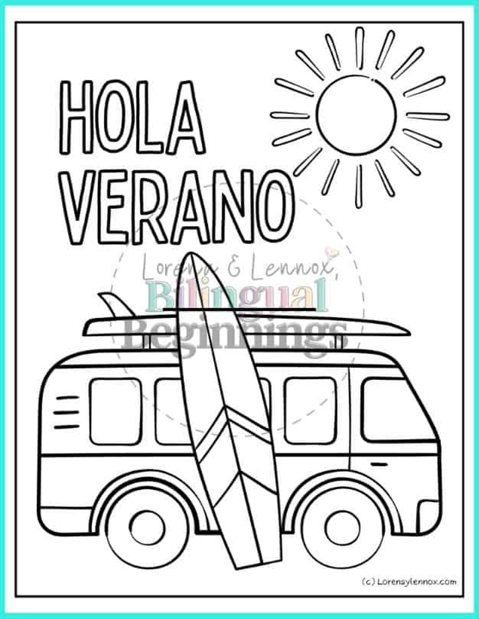 Summer Coloring Pages in Spanish - Etsy