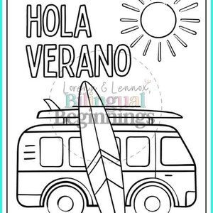 Summer Coloring Pages in Spanish - Etsy