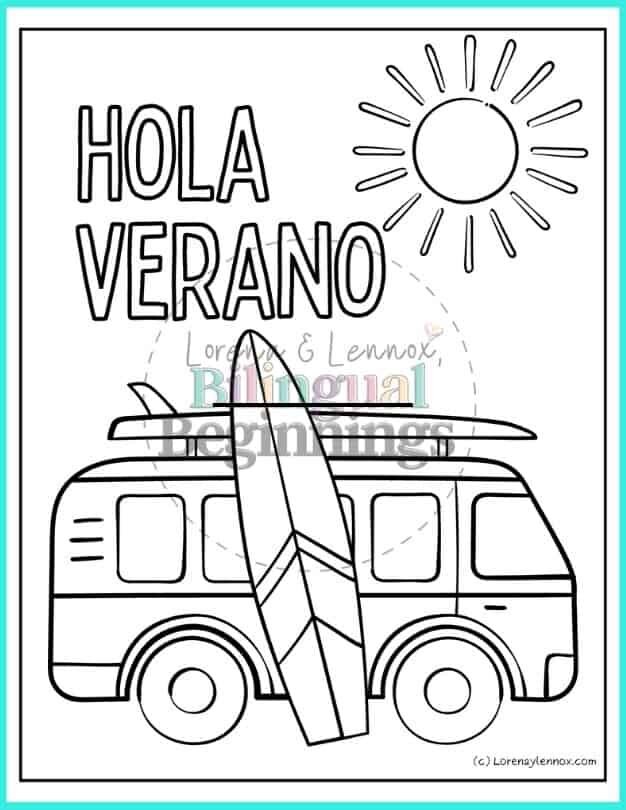 Summer Coloring Pages in Spanish - Etsy