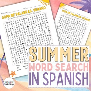 Summer Word Search in Spanish - Etsy