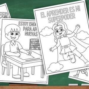 Back to School Coloring Pages in Spanish - Etsy