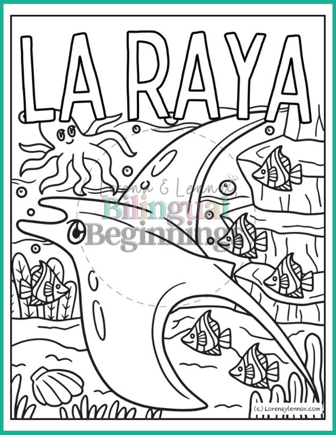 10 Ocean Animals Coloring Pages in Spanish - Etsy