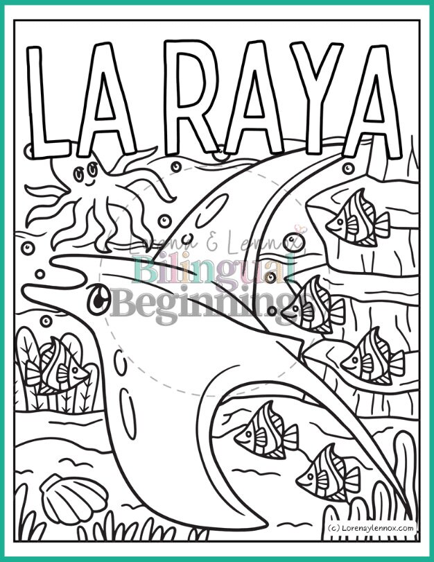 10 Ocean Animals Coloring Pages in Spanish - Etsy