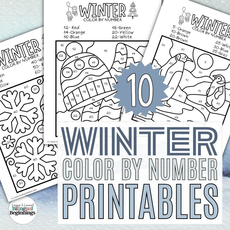 Winter Color by Number Printables - Etsy