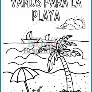 Summer Coloring Pages in Spanish - Etsy