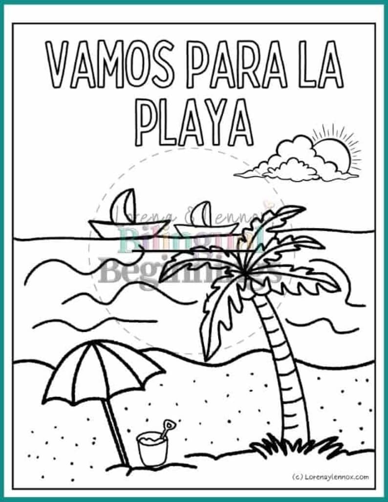 Summer Coloring Pages in Spanish - Etsy