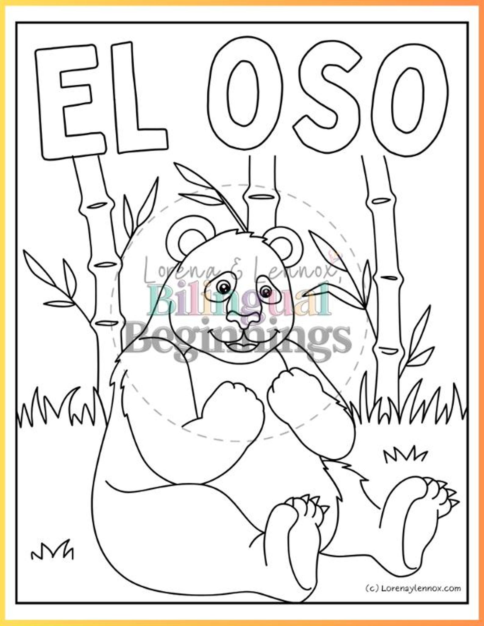 11 Zoo Animals Coloring Pages in Spanish - Etsy