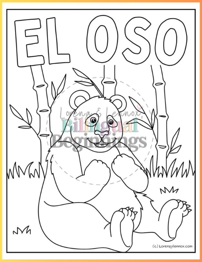 11 Zoo Animals Coloring Pages in Spanish - Etsy