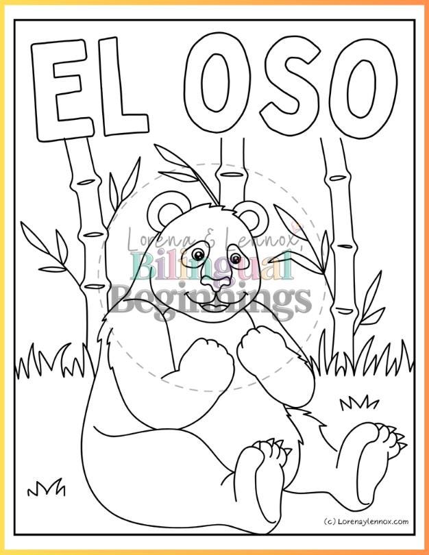 11 Zoo Animals Coloring Pages in Spanish - Etsy
