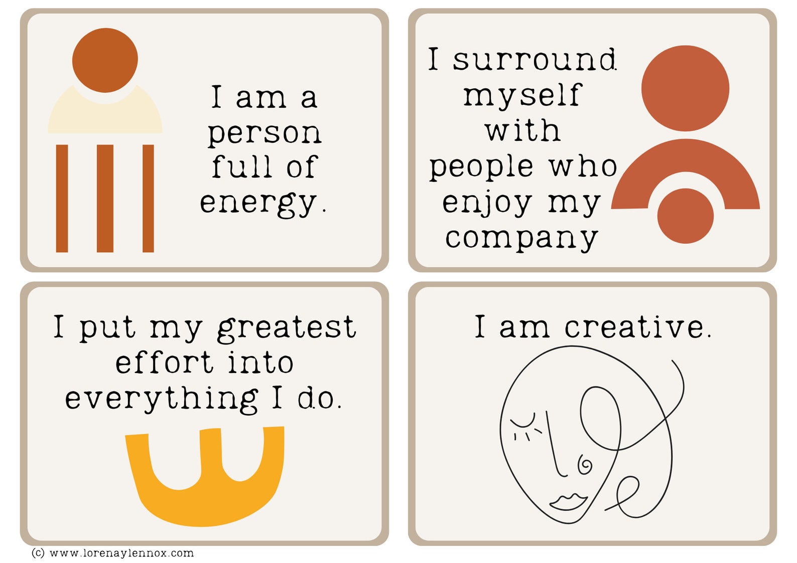 Bohemian-inspired Positive Affirmation Cards - Set of 40 Printable ...