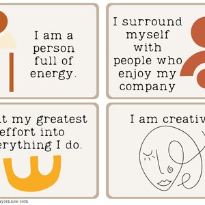 Bohemian-inspired Positive Affirmation Cards - Set of 40 Printable ...