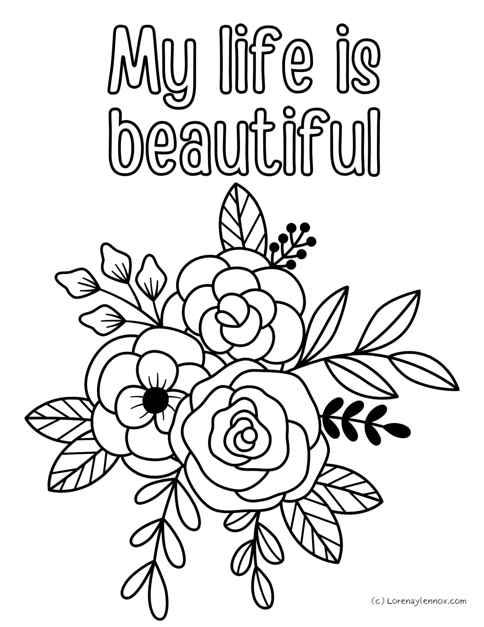 Empowerment Coloring Pages - Set of 9 Positive Affirmations for Mindful ...