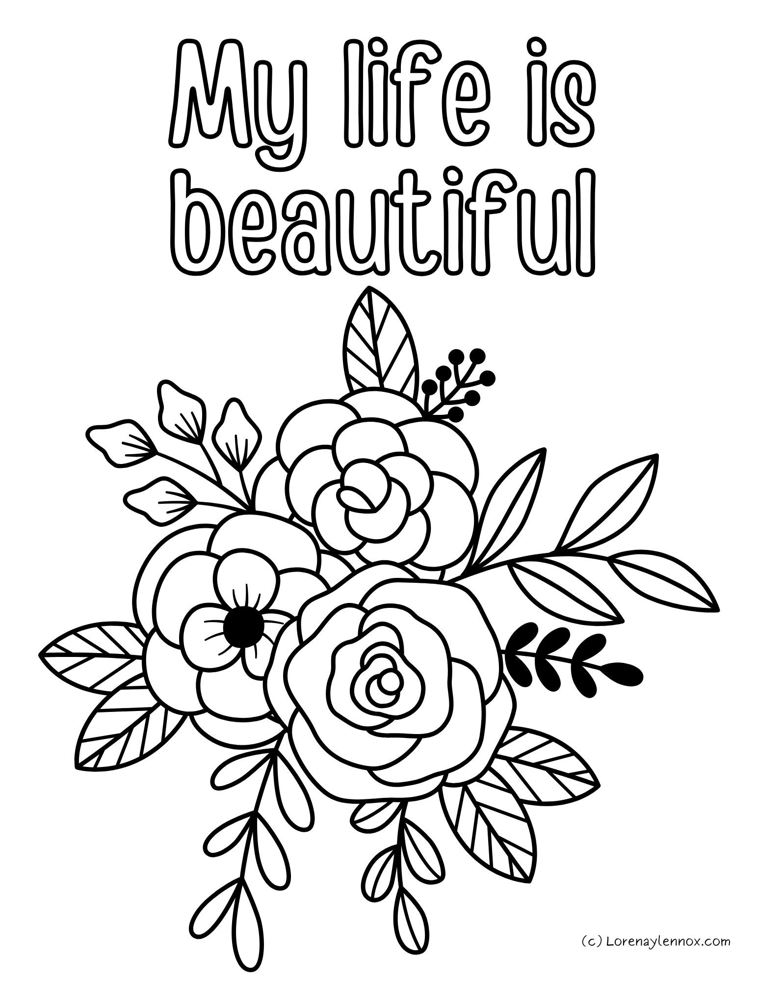 Empowerment Coloring Pages - Set of 9 Positive Affirmations for Mindful ...