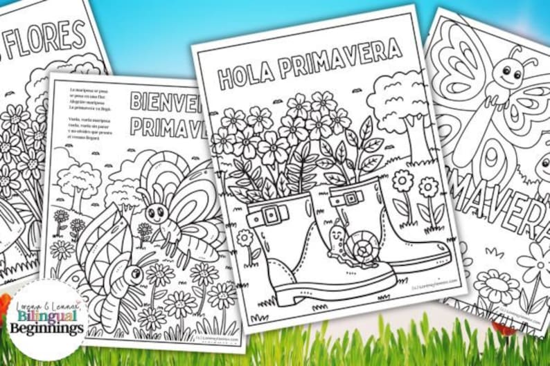 11 Spring Coloring Pages in Spanish - Etsy