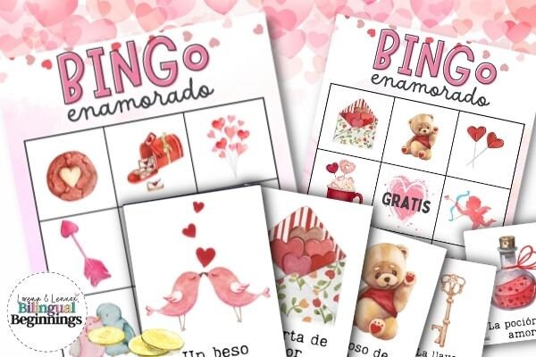 Valentine's Day Bingo Game in Spanish for Kids - Etsy