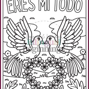 Valentine's Day Coloring Pages in Spanish - Etsy