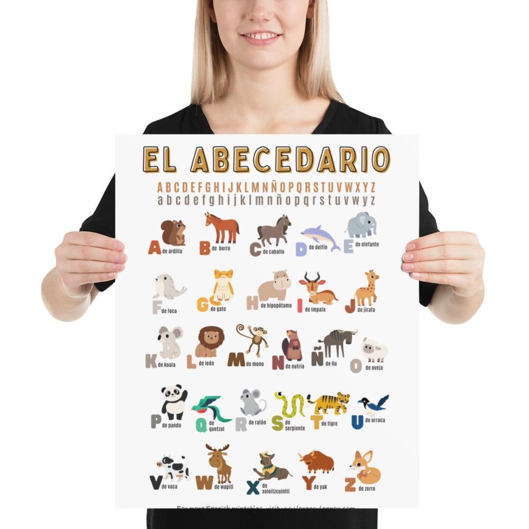 Spanish Animal Alphabet Poster - Etsy