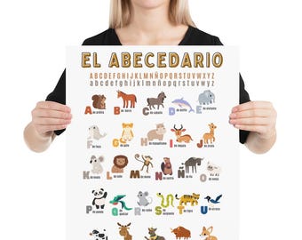 Spanish Alphabet Poster, ABC Alphabet Spanish Poster, Alphabet Art ...