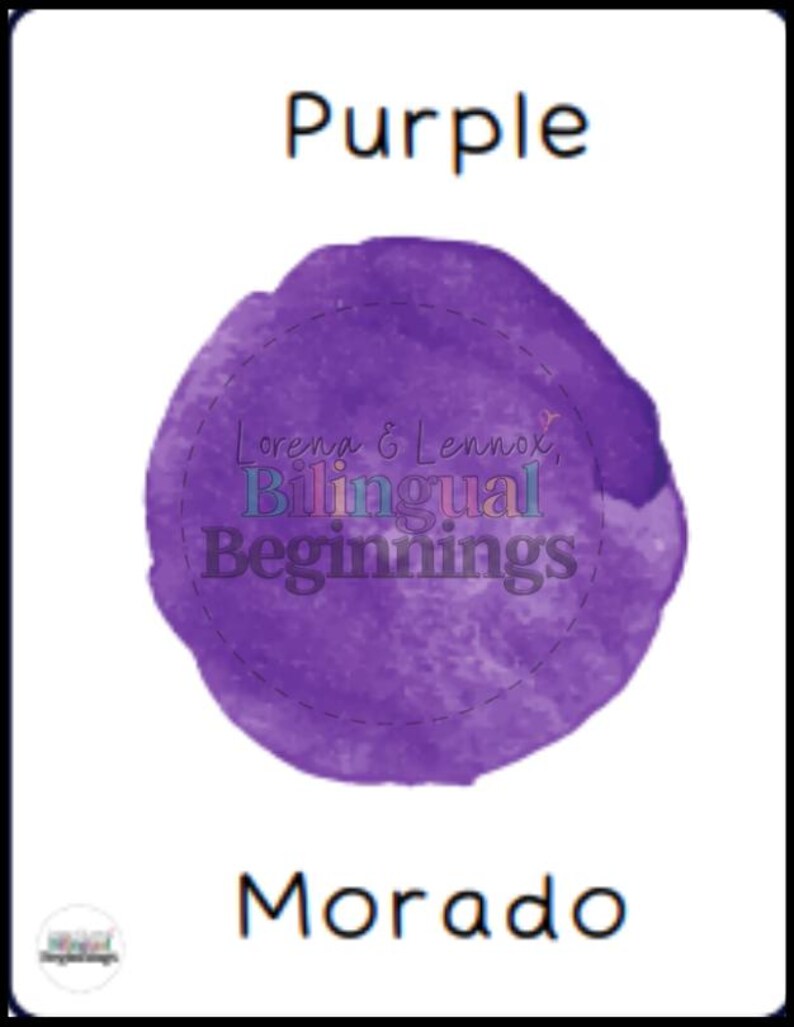 13 Bilingual Spanish english Color Flashcards in Spanish - Etsy